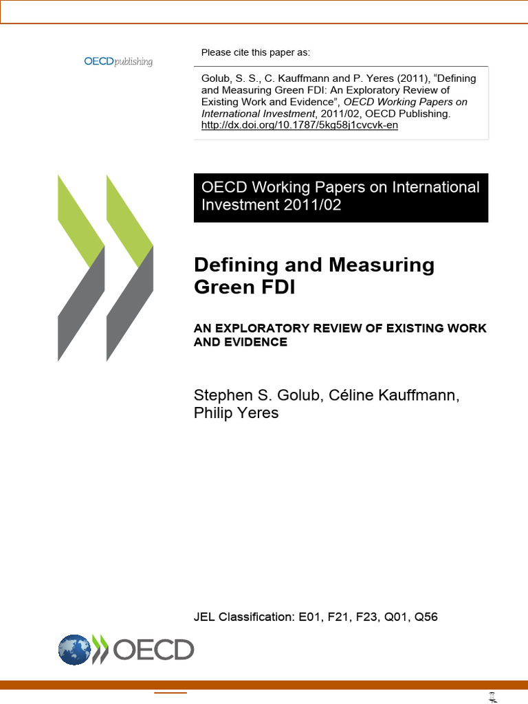 Golub 2011 Defining and Measuring Green Fdi | PDF | Official ...