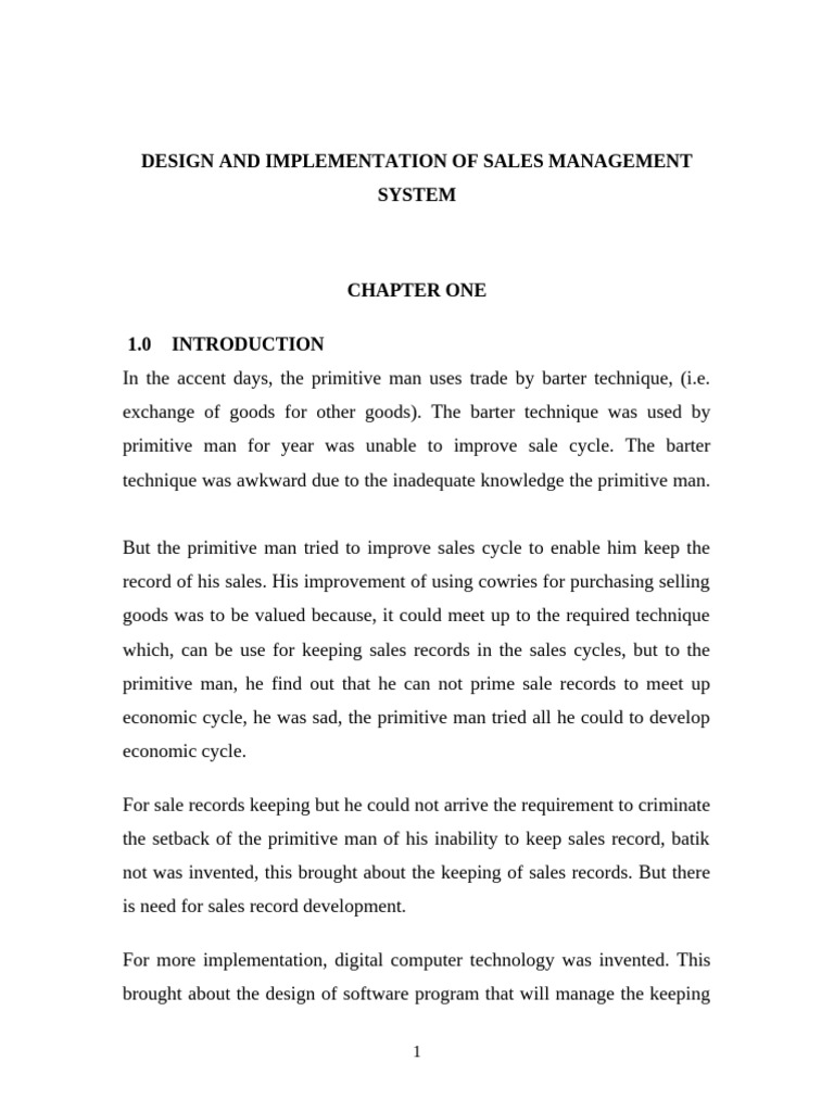 Design and Implementation of Sales Management System | PDF | Computer ...