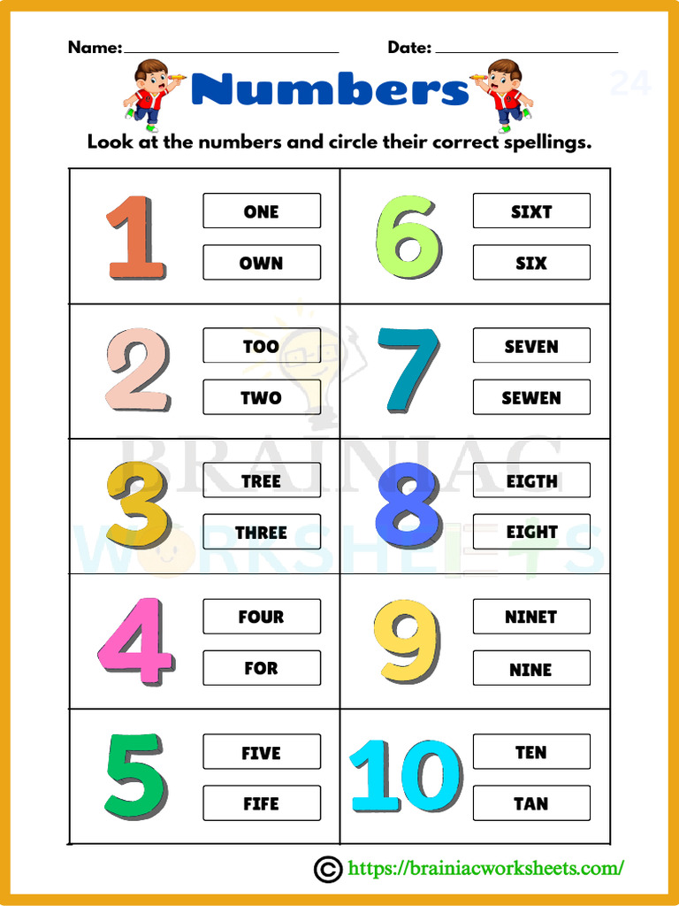 Numbers-Vocabulary-Lkg-Maths-Worksheet | PDF