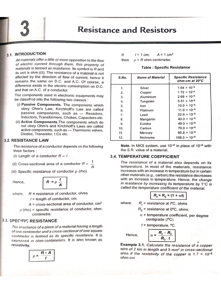 3 Resistance and Resistors | PDF