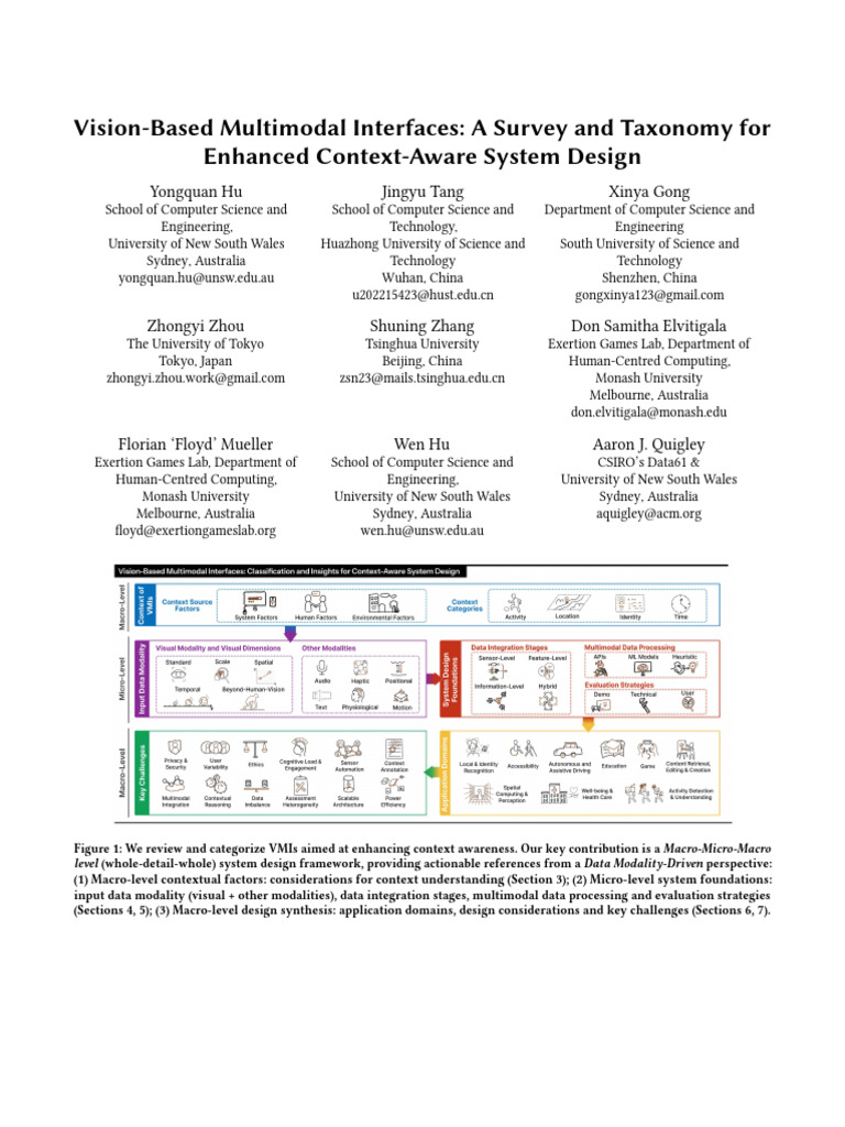 VisionBased Multimodal Interfaces context aware system design | PDF | Augmented Reality | Human ...