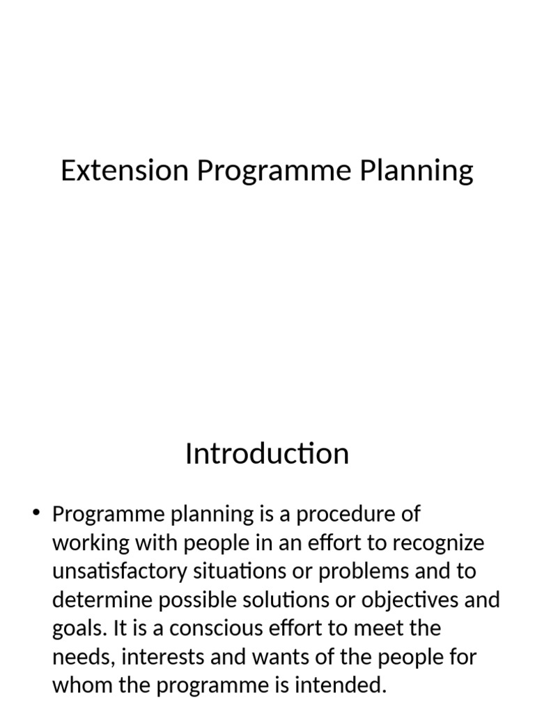 Effective Extension Programme Planning | PDF | Evaluation | Cognition