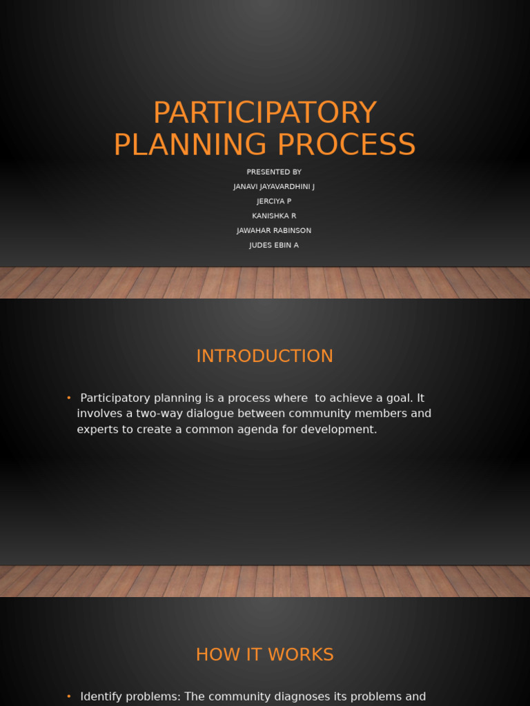 Participatory Planning Process | PDF