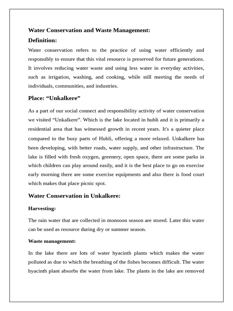 Water Conservation Report | PDF | Water | Water Conservation