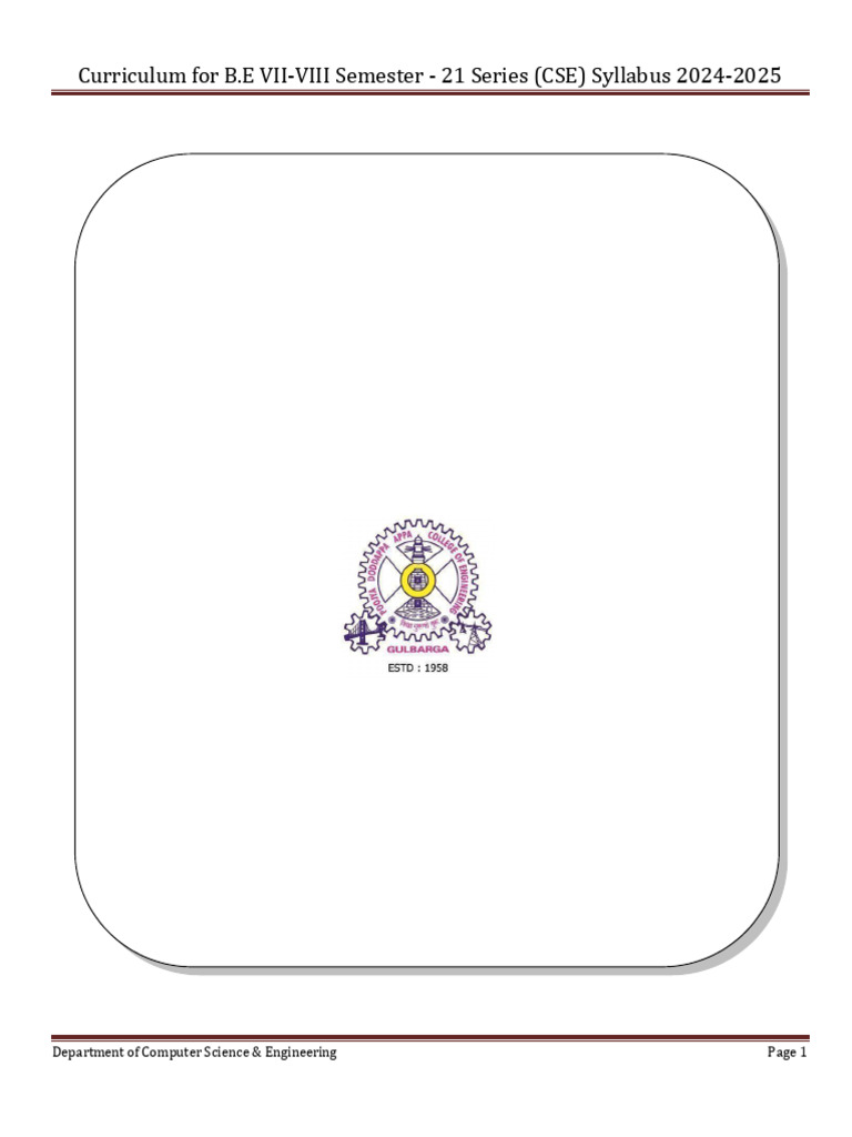 21 Series CSE Syllabus 7 and 8 Sem | PDF | Augmented Reality | Xhtml