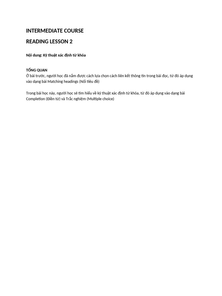 Inter Reading Lesson 2 | PDF