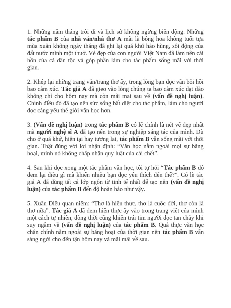 kết bài chung nlvh | PDF