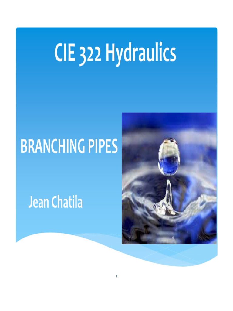Flow Analysis in Branching Pipes | PDF | Dynamics (Mechanics ...