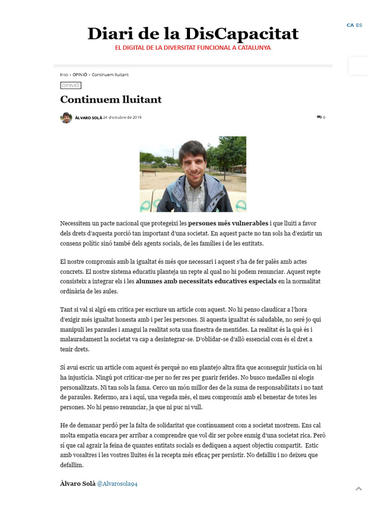Continuem Lluitant - Diari de La Discapacitat | PDF