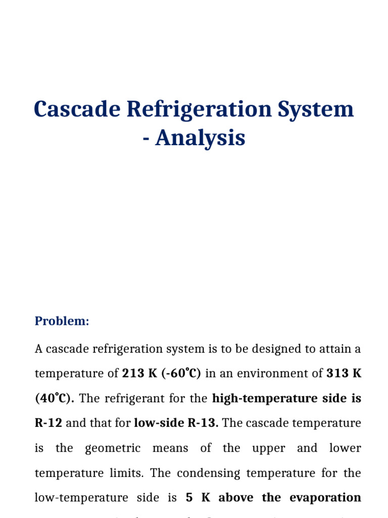 Cascade Refrigeration System Analysis | PDF | Refrigeration | Energy ...