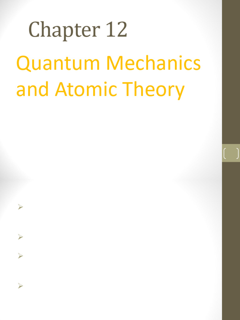 Chapter 12 - Quantum Mechanics and Atomic Theory | PDF | Photoelectric ...