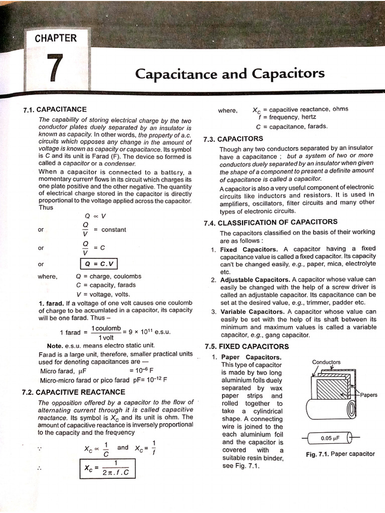 7 Capacitance and Capacitor | PDF