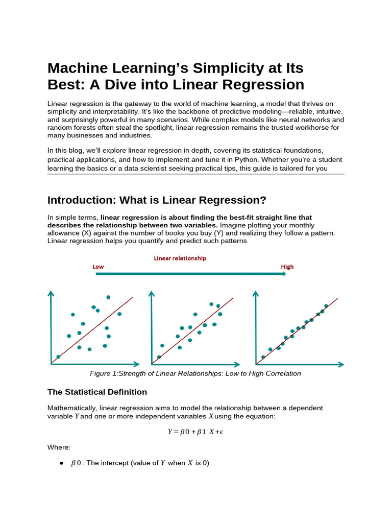 Linear Regression - 1st Draft | PDF | Linear Regression | Errors And Residuals