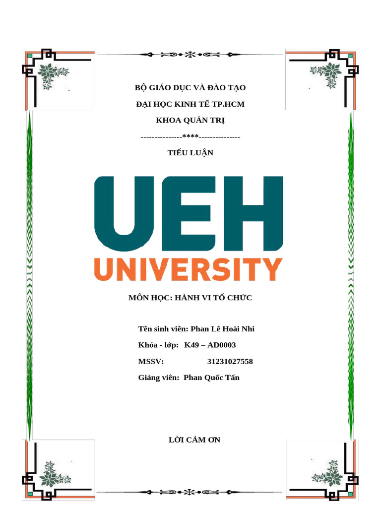 Bài thi HVTC ueh | PDF