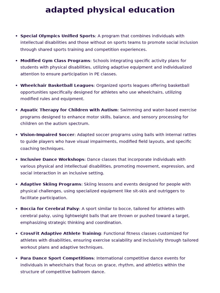 Adapted Physical Education | PDF