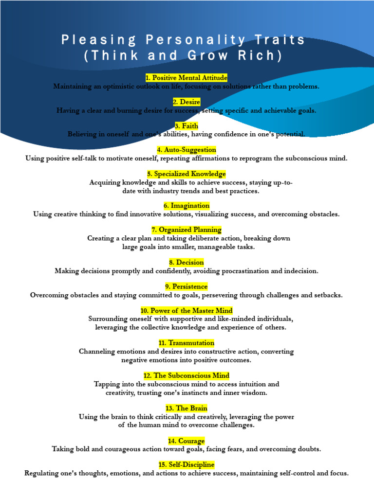 Pleasing Personality Traits | PDF | Mind | Integrity