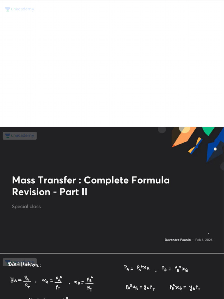 Mass Transfer Complete Formula Revision Part II With Anno | PDF
