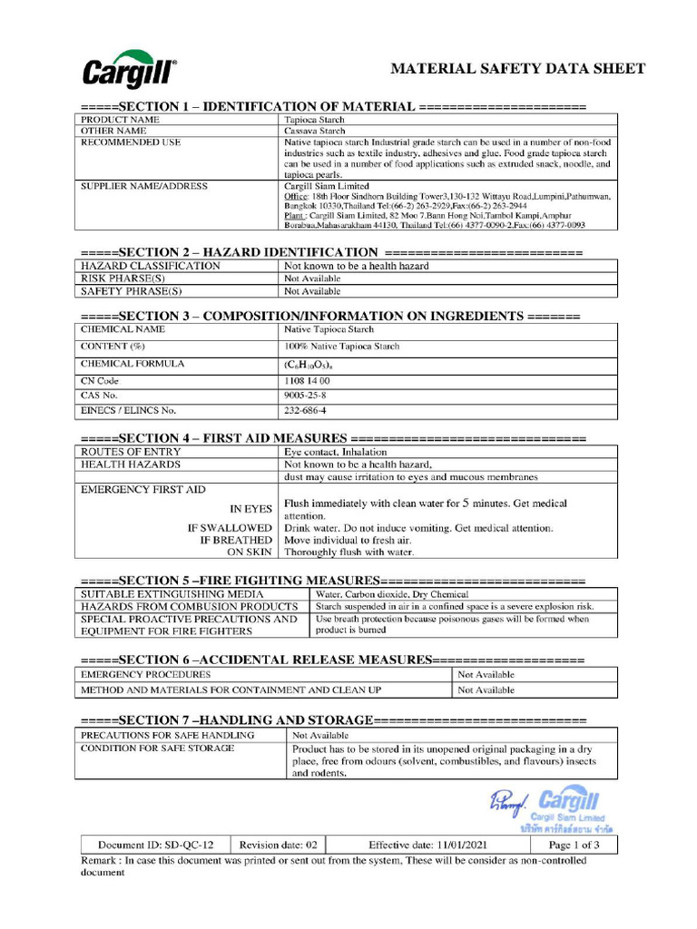 Native Tapioca Starch | PDF