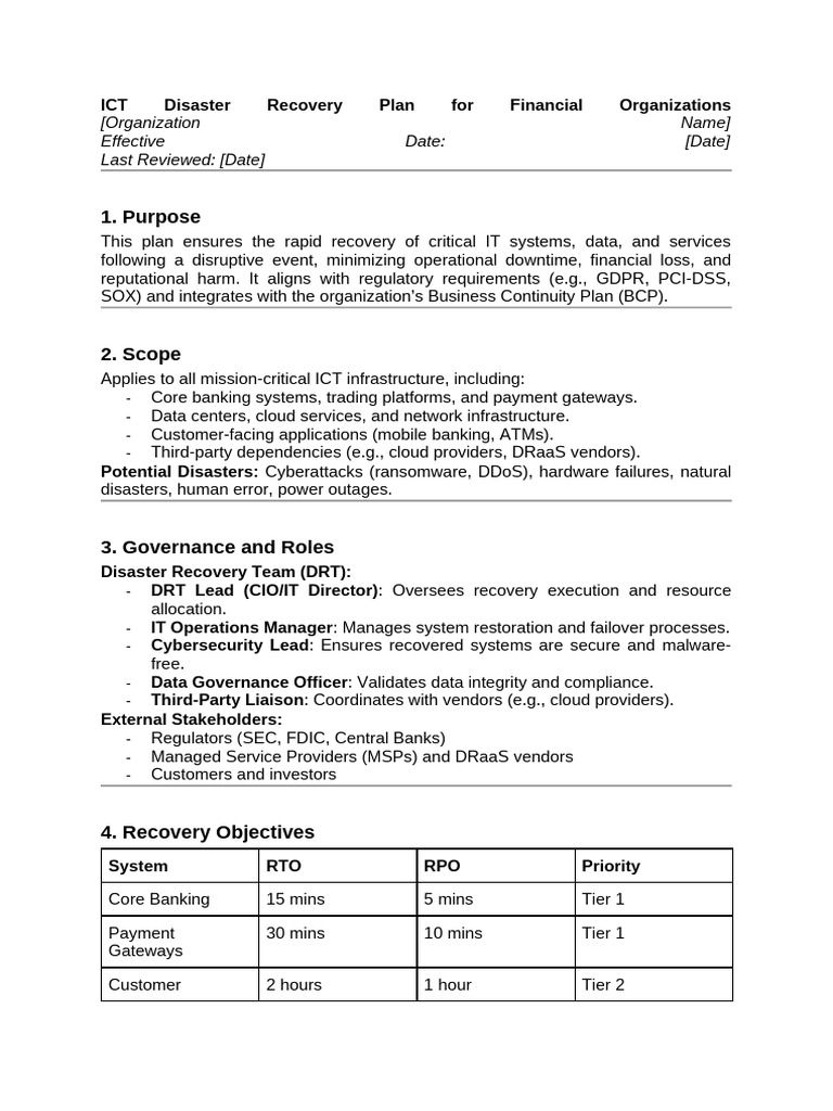 ICT Disaster Recovery Plan | PDF | Backup | Computer Security