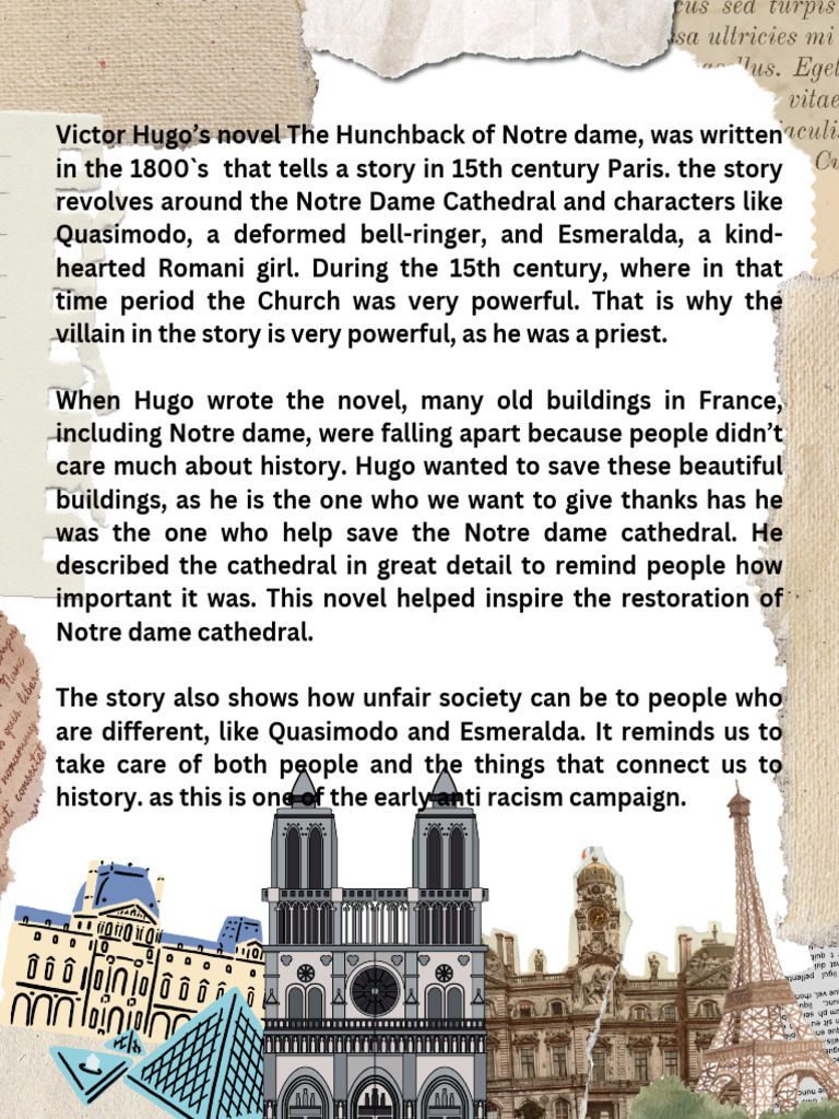 Victor Hugo's Novel The Hunchback of Notre Dame, Was Written in The ...