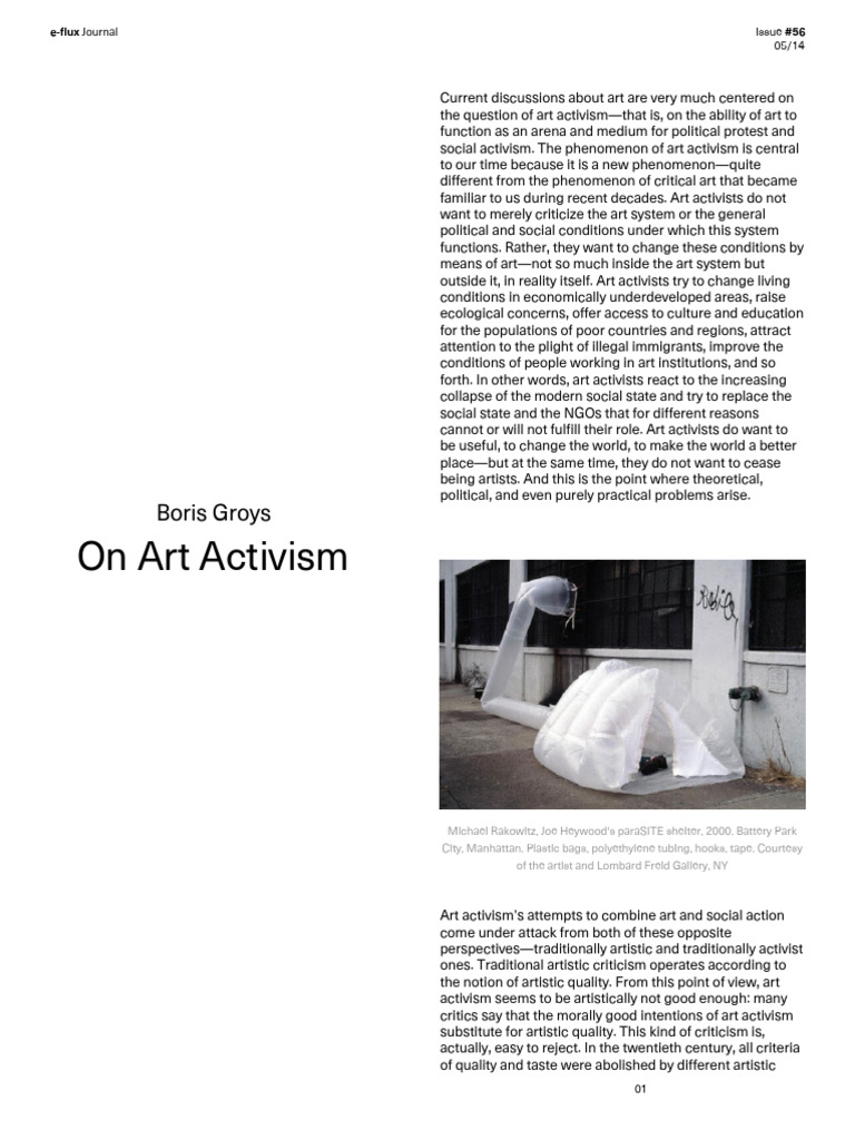 Boris Groys - On Art Activism | PDF | Fascism
