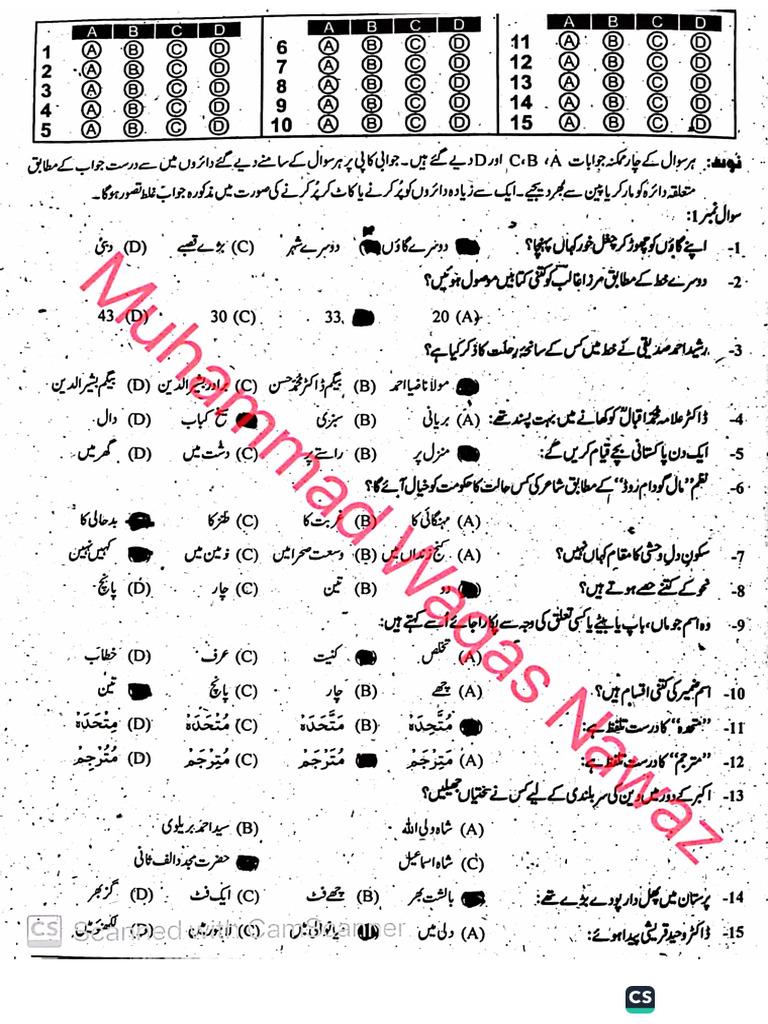 Urdu Most Repeated MCQs | PDF