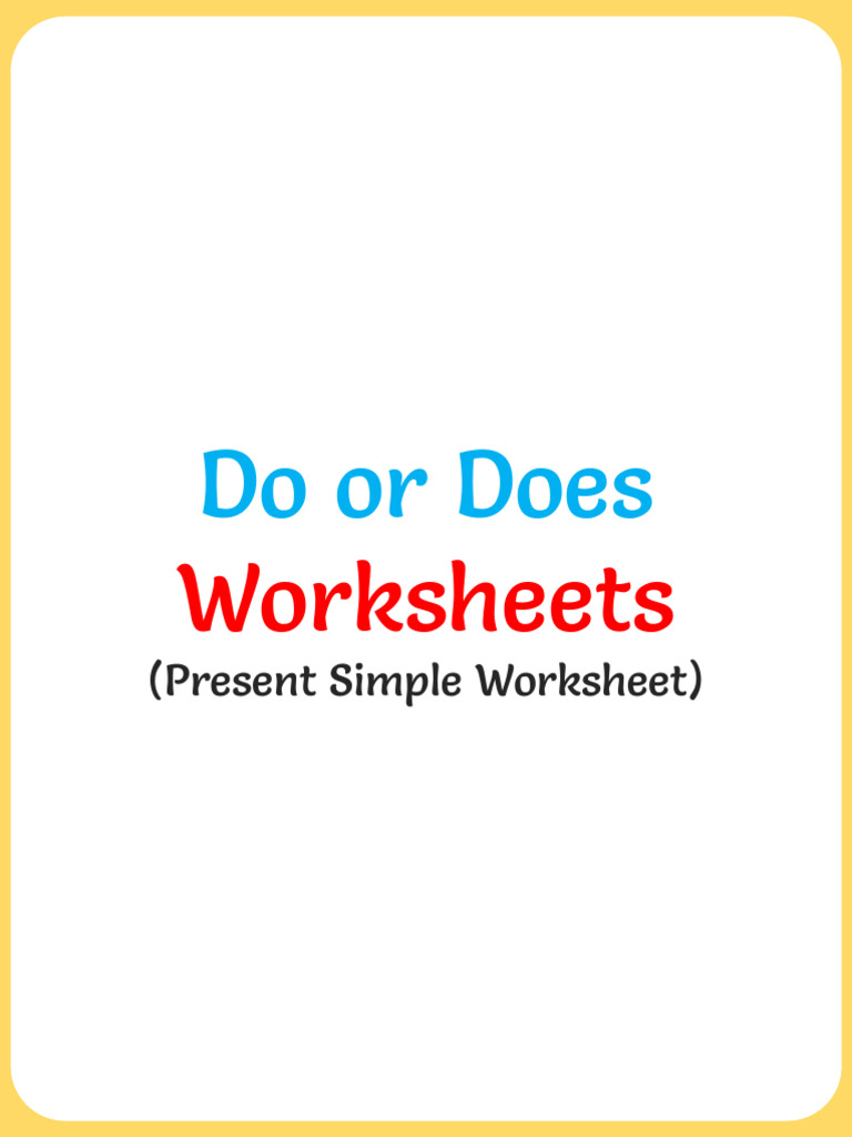 Do vs. Does Worksheet for Grade 3 | PDF