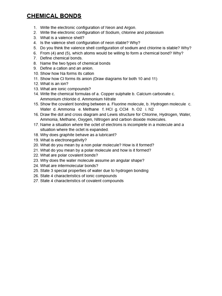 Grade 10 Chemical Bonding Overview | PDF
