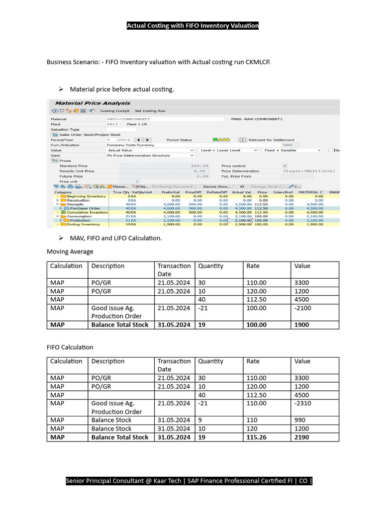 Actual Costing With FIFO Inventory Valuation 1717988520 | PDF ...