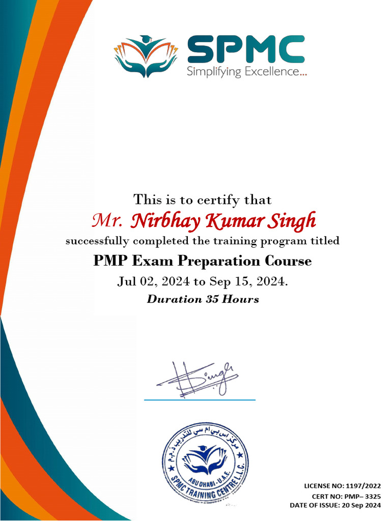 PMP - Nirbhay Kumar Singh | PDF