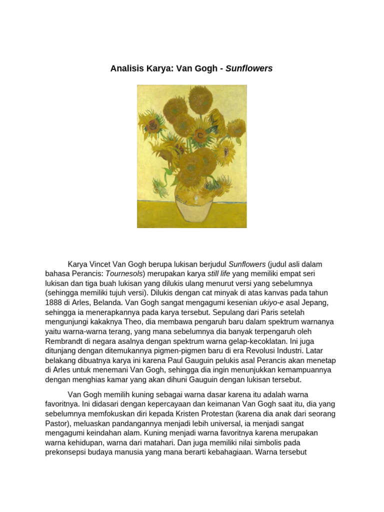 Psikologi Seni - Sunflowers | PDF