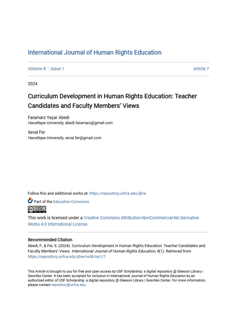 Curriculum Development in Human Rights Education | PDF | Quantitative ...