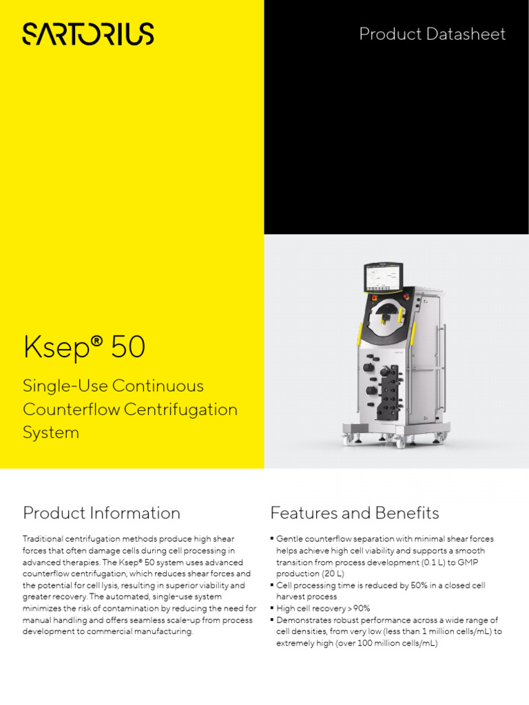 Ksep 50 Datasheet en B Sartorius | PDF | Centrifugation | Power Supply