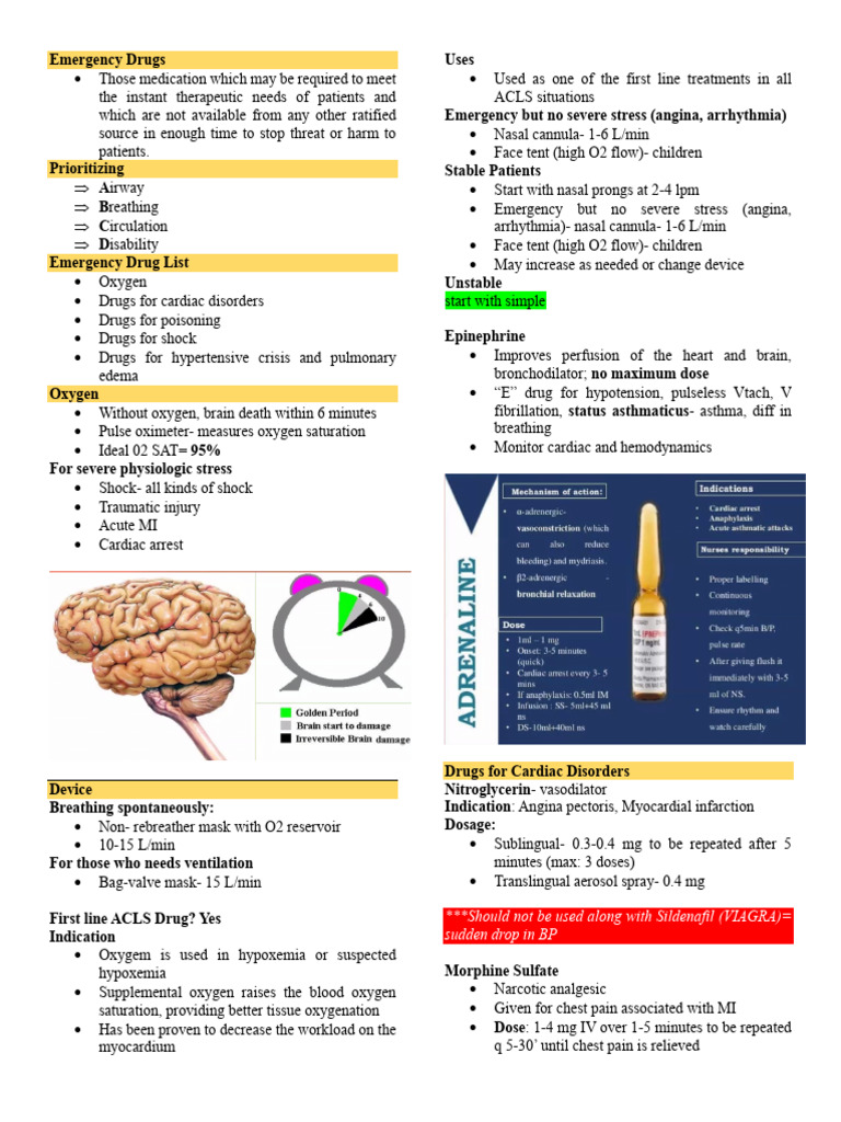 Emergency Drugs | PDF | Shock (Circulatory) | Heart