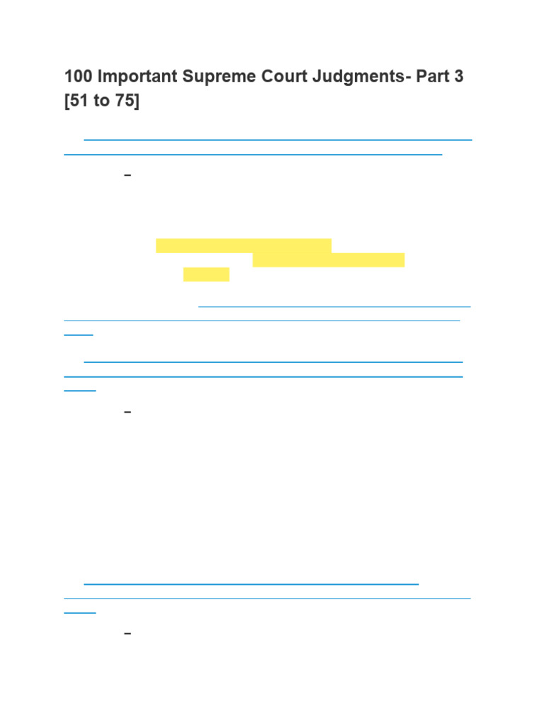 100 Important Supreme Court Judgments - Part 3 (51 To 75) | PDF | Supreme Court Of The United ...