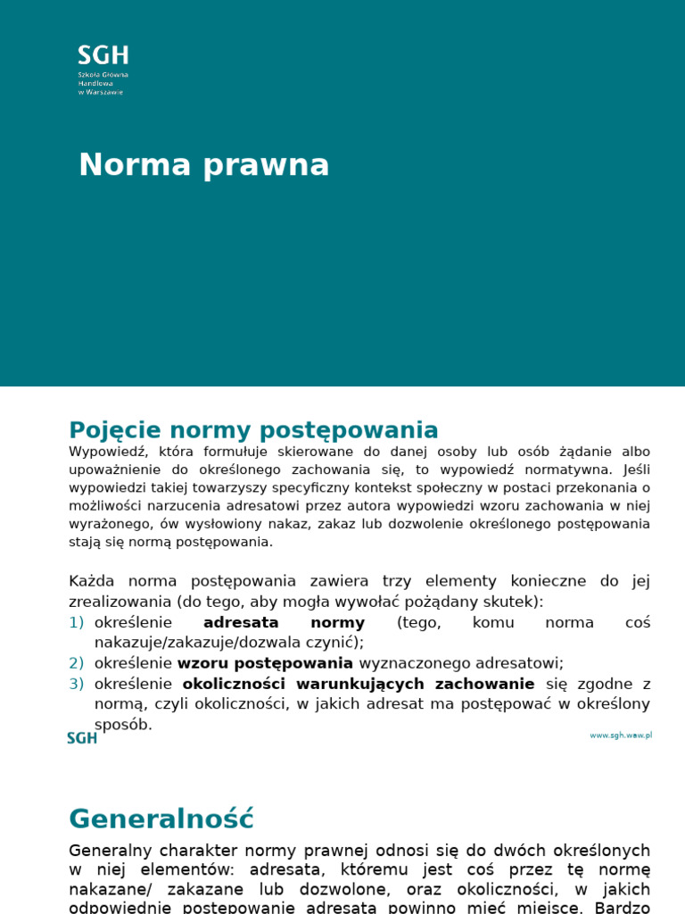 Podstawy Prawa #3 - Norma Prawna, Rodzaje Norm I Przepisów | PDF