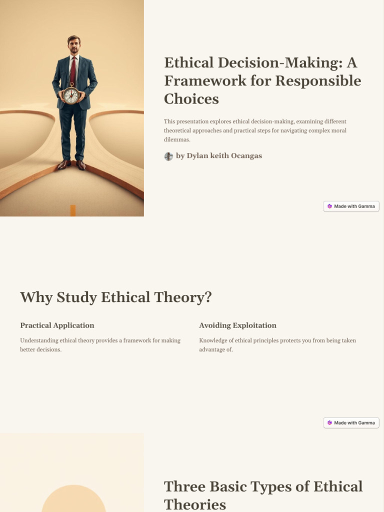 Ethical Decision Making a Framework for Responsible Choices | PDF | Decision Making | Cognition