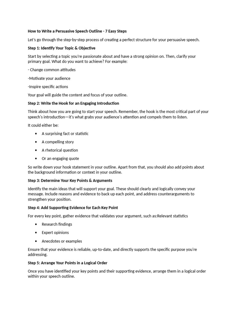 How To Prepare A Persuasive Speech | PDF | Rhetoric | Argument