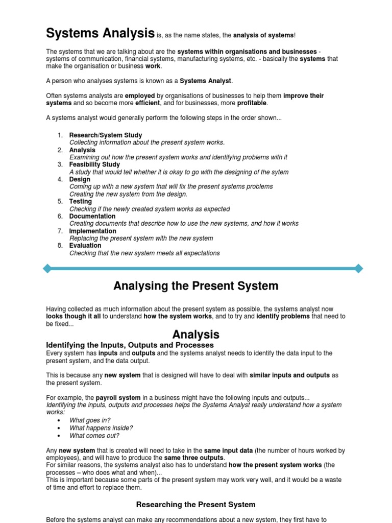 Systems Analysis and Design Overview | PDF | Intelligence Analysis ...