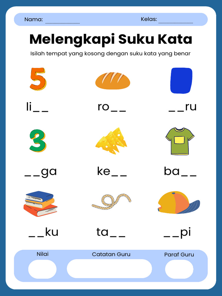 Latihan Melengkapi Suku Kata | PDF