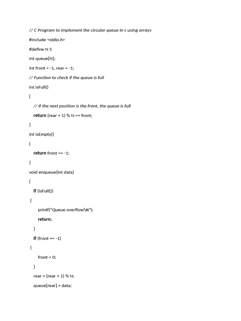 Circular Queue | PDF