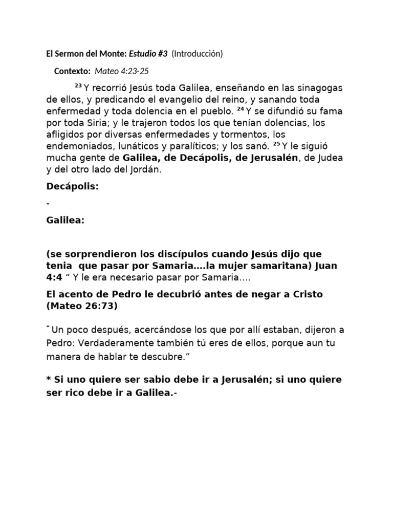 Introducción al Sermón del Monte | PDF | Jesús | Evangelio de Mateo