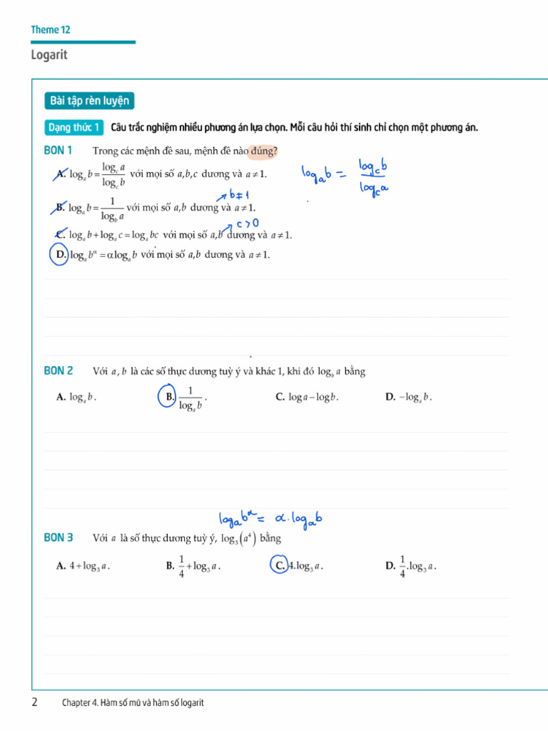 (Handout) BTRL Theme 12 Logarit | PDF