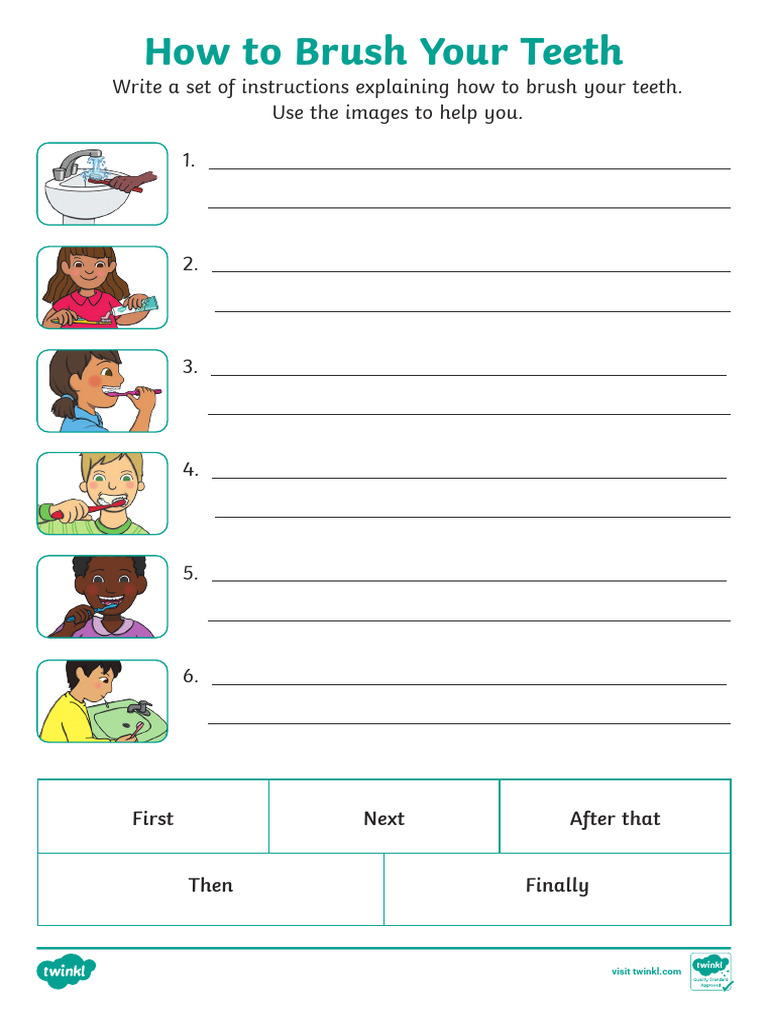 How-to-brush-your-teeth-instruction-writing-template | PDF