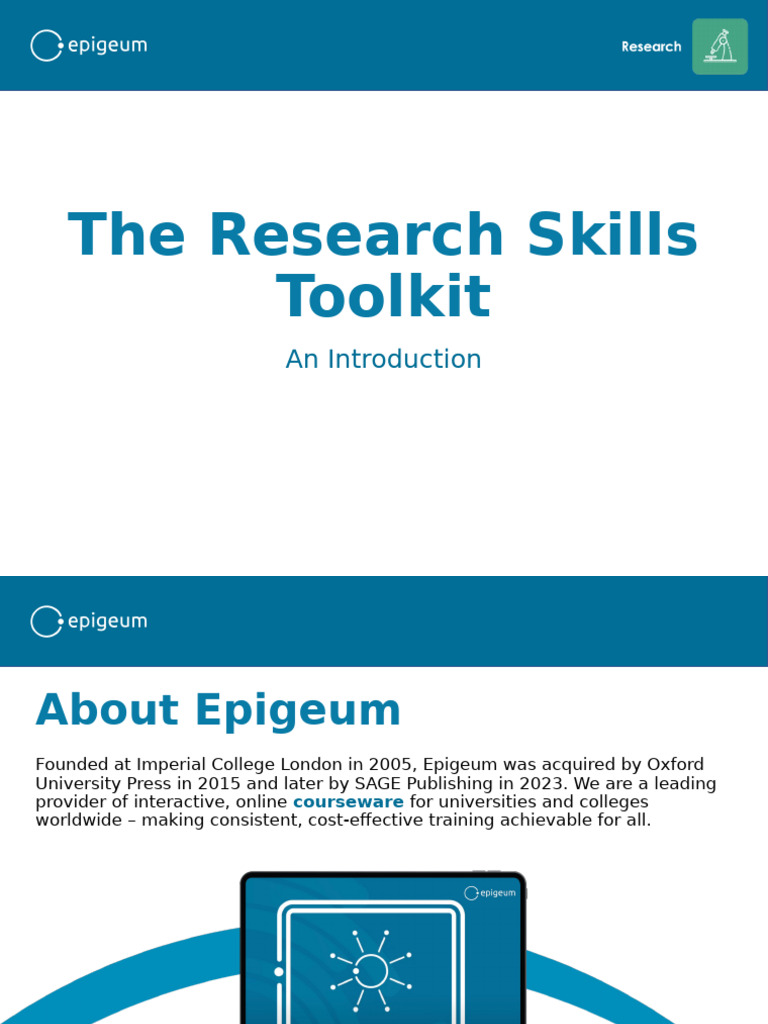 Research Skills Toolkit Overview | PDF | Instructional Design | Human ...