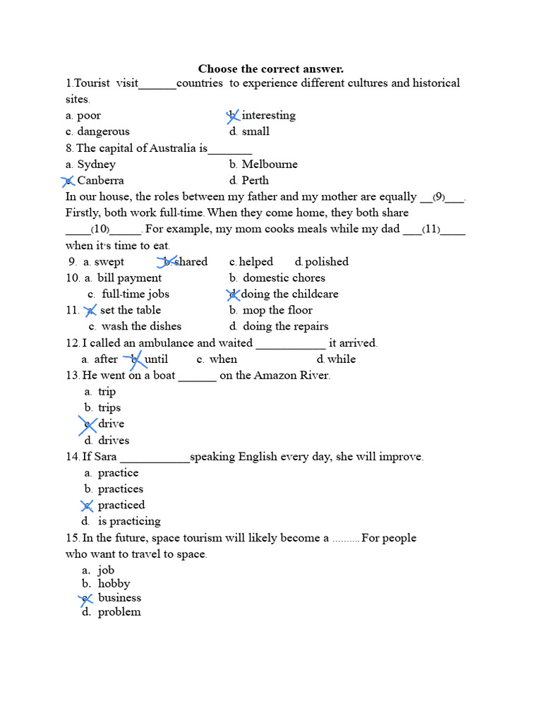 Interactive English Language Quiz | PDF