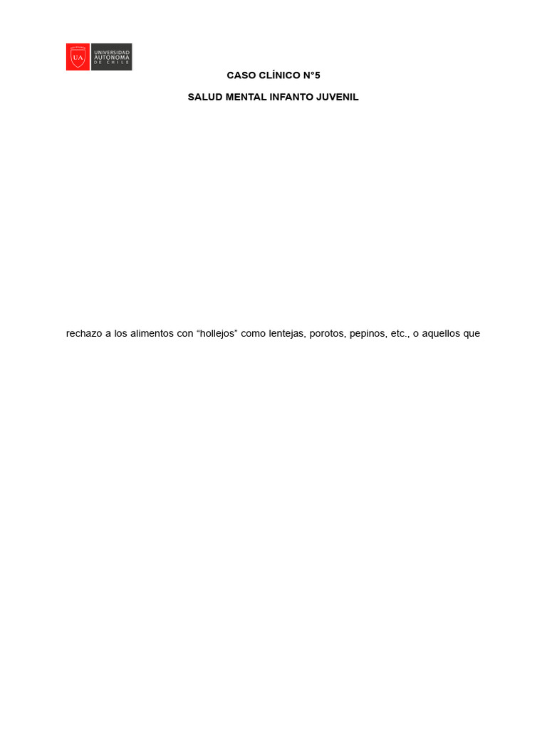 Caso N°5 | PDF | Desorden hiperactivo y deficit de atencion | Neurociencia