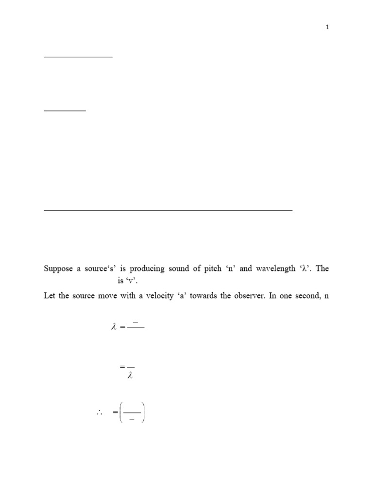 MSP - Doppler Effect - Sheet | PDF | Sound | Wavelength