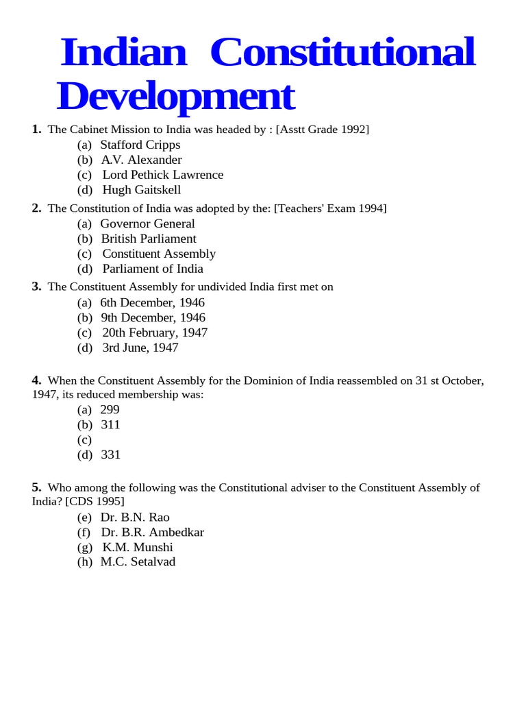 Key Events in Indian Constitutional Development | PDF