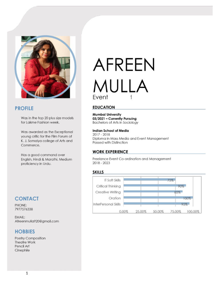Afreen Mulla Curriculum Vitae updated (AutoRecovered) | PDF